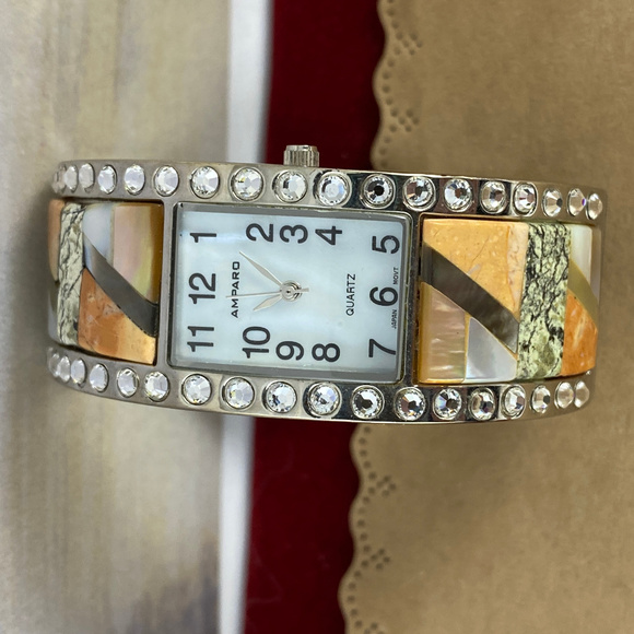 Vintage | Accessories | Vintage Amparo Quartz Bangle Cuff Bracelet ...